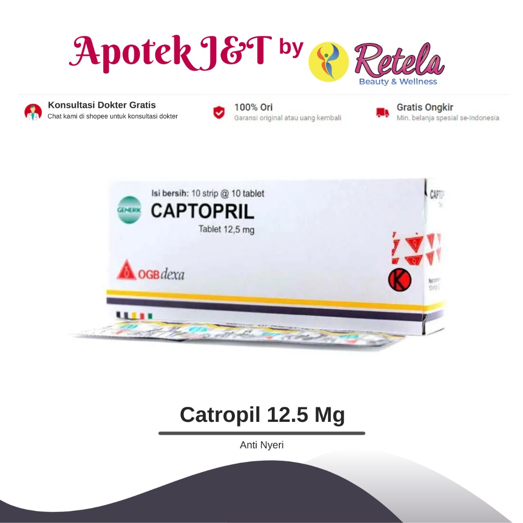 Jual CAPTOPRIL 12,5 MG 1 STRIP ISI 10 TAB / ANTI HIPERTENSI DEXA MEDICA | Shopee Indonesia