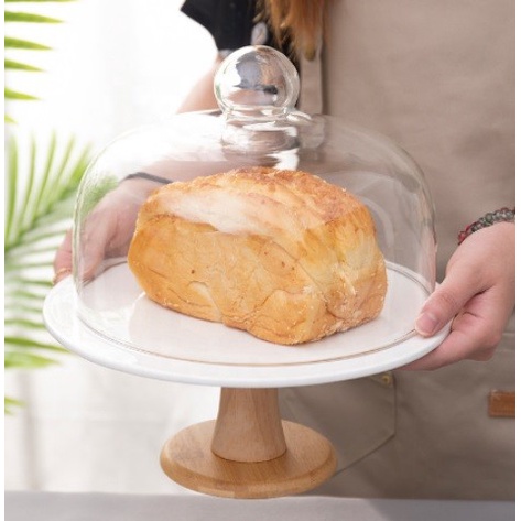 Jual Tatakan Tempat Cake Tutup Kaca / Cake Stand Glass / Cake Tray Kaca ...