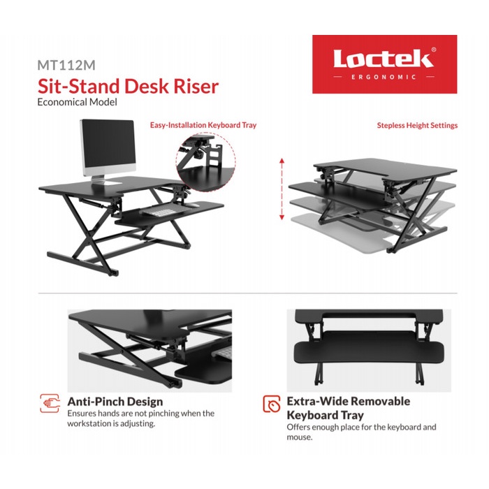 Jual Loctek Ergonomic Mt112M Sit-Standing Desk With Movable Keyboard ...