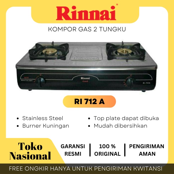 Jual [Cianjur] Rinnai RI 712A Kompor Gas 2 Tungku GARANSI RESMI ...
