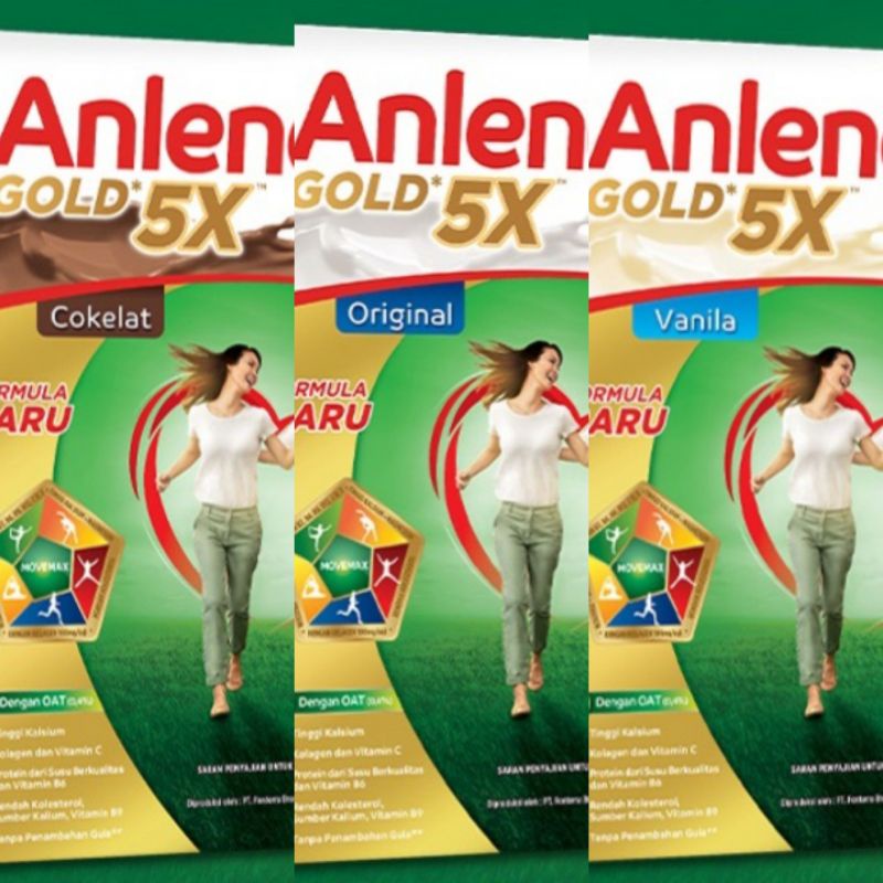 Jual Anlene Gold 5X Chocolate / Original / Vanilla - Susu Bubuk 600gr ...