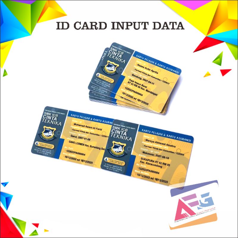 Jual CETAK ID CARD CUSTOM INPUT DATA NAMA,FOTO DAN IDENTITAS KARTU SISWA,KARTU PESERTA,KARTU ...