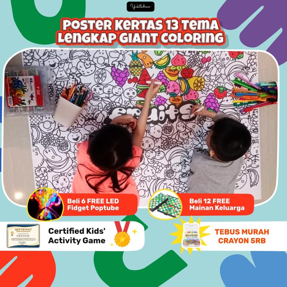Jual [KODE 0GVBQ] YUKITADRAW - 12 Tema Lengkap Giant Coloring Sheet ...