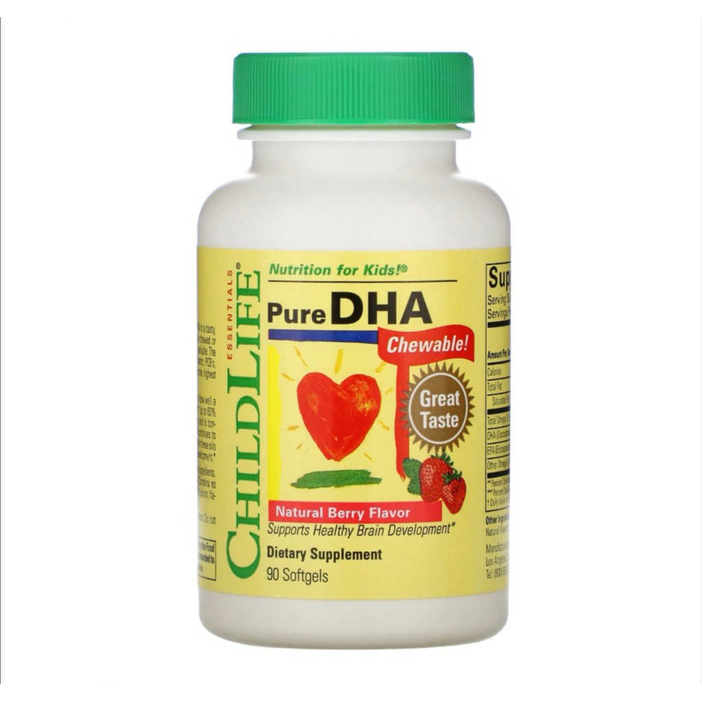 Jual ChildLife, DHA Natural Strawberry Flavor Chewable 90caps (Minyak ...