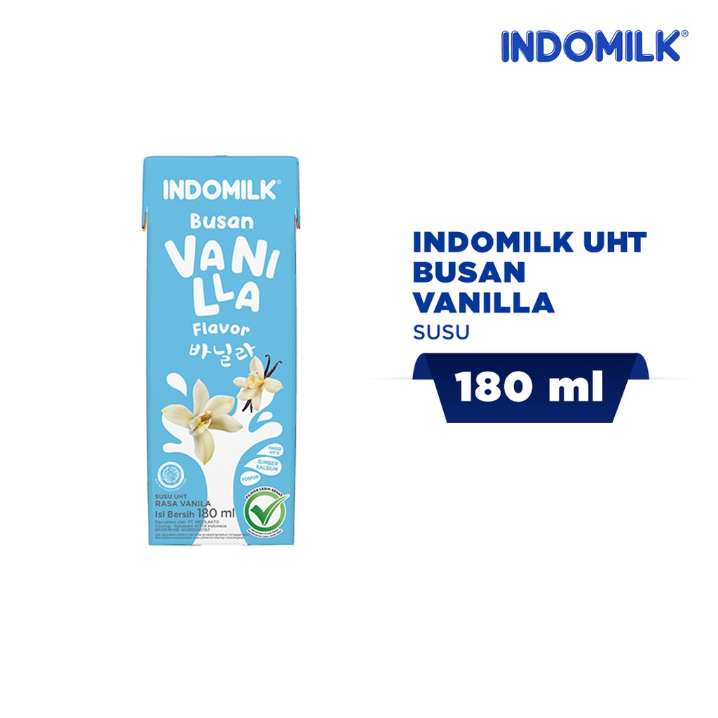Jual Susu Indomilk UHT Busan Vanilla 180mL | Shopee Indonesia