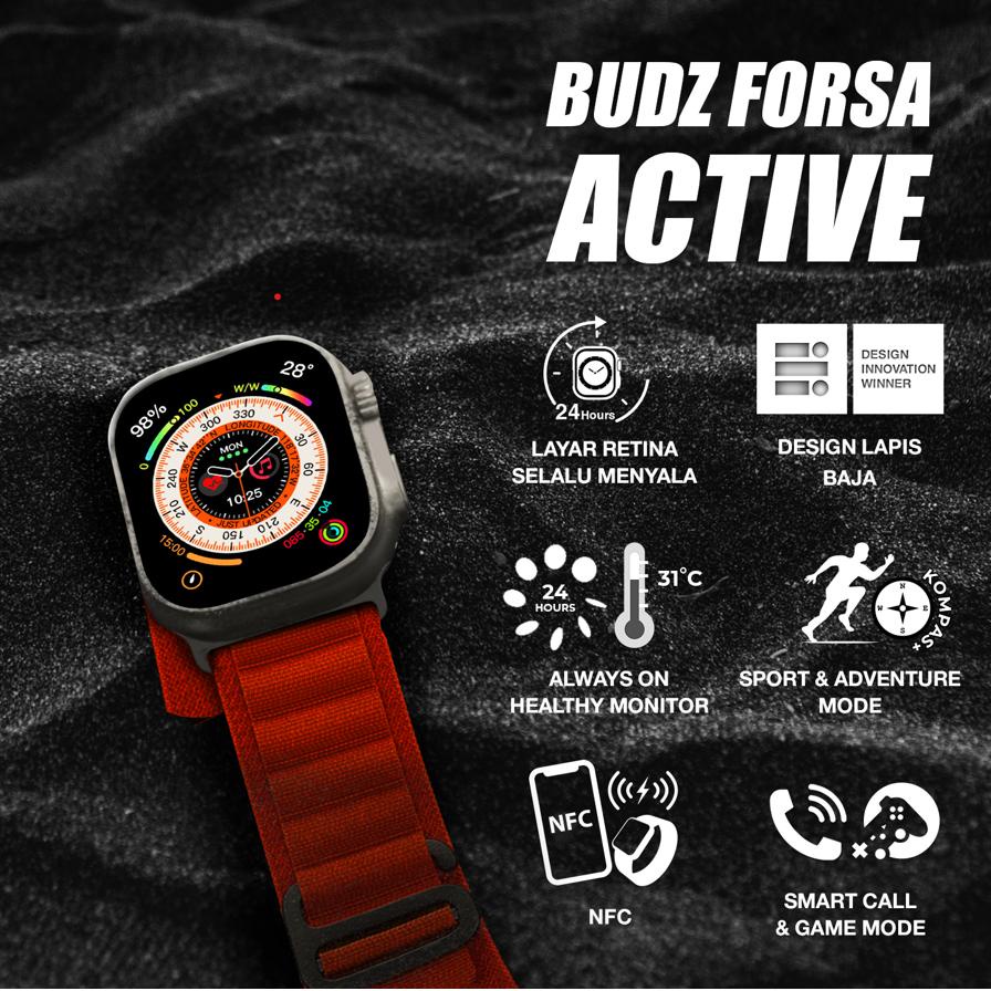 Jual [NEW !!] Budz Forsa Elite Smartwatch Amoled Sport Pria Wanita Ecg ...