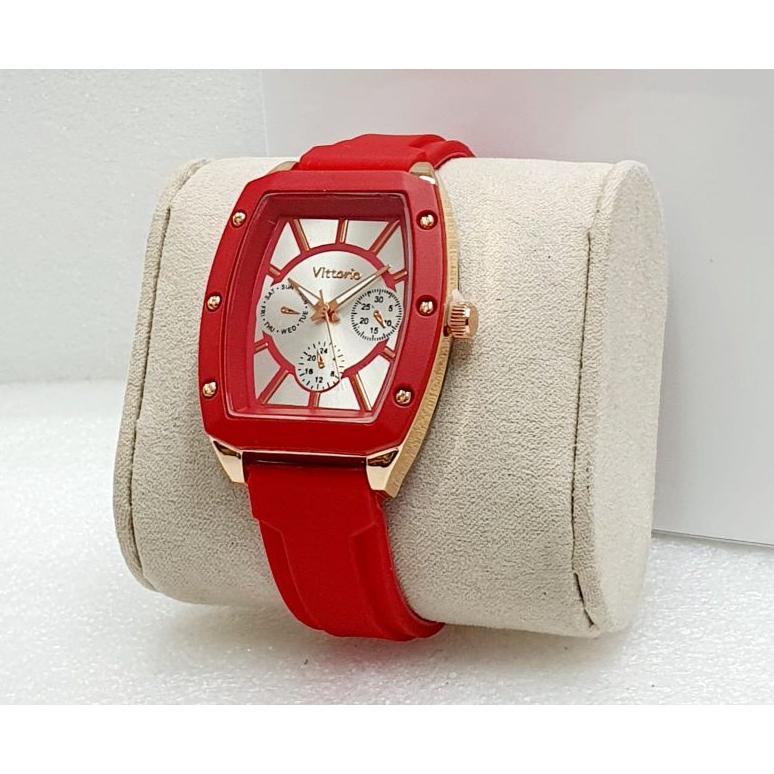 Jual COD Jam Tangan Wanita Analog vittorio Fashion Tali Karet | Shopee ...