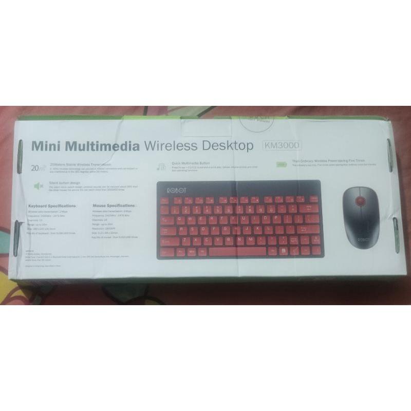 Jual Robot KM3000 Portable Mini Wireless Keyboard Mouse Combo Original ...