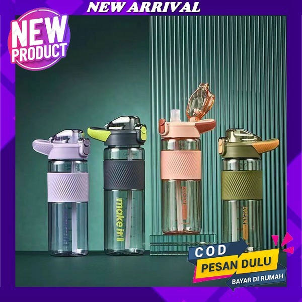 Jual Tecbiteki Aesthetic Water Bottle Termos Botol Bening Estetik Botol ...