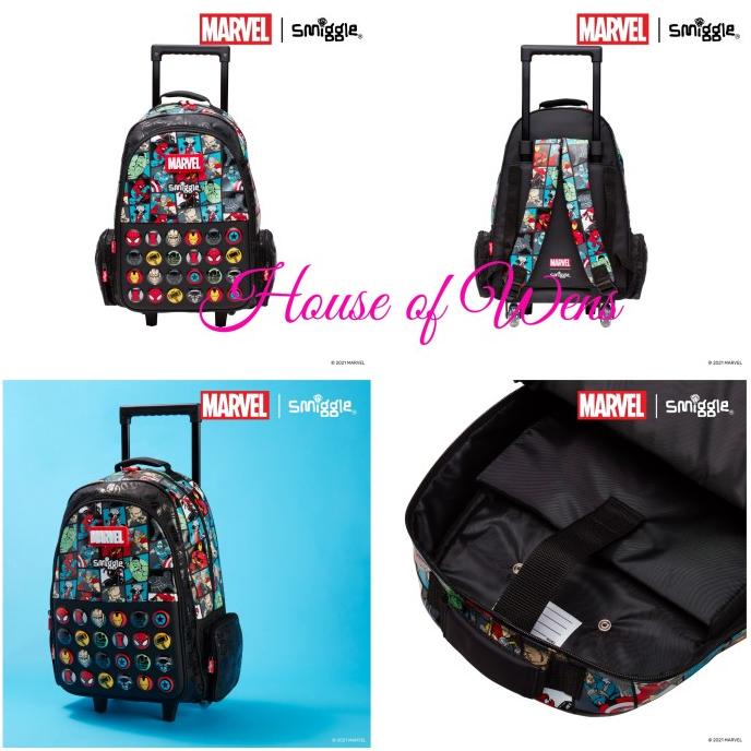 Jual New Sale Smiggle Marvel Trolley Backpack With Light Up Wheel ...