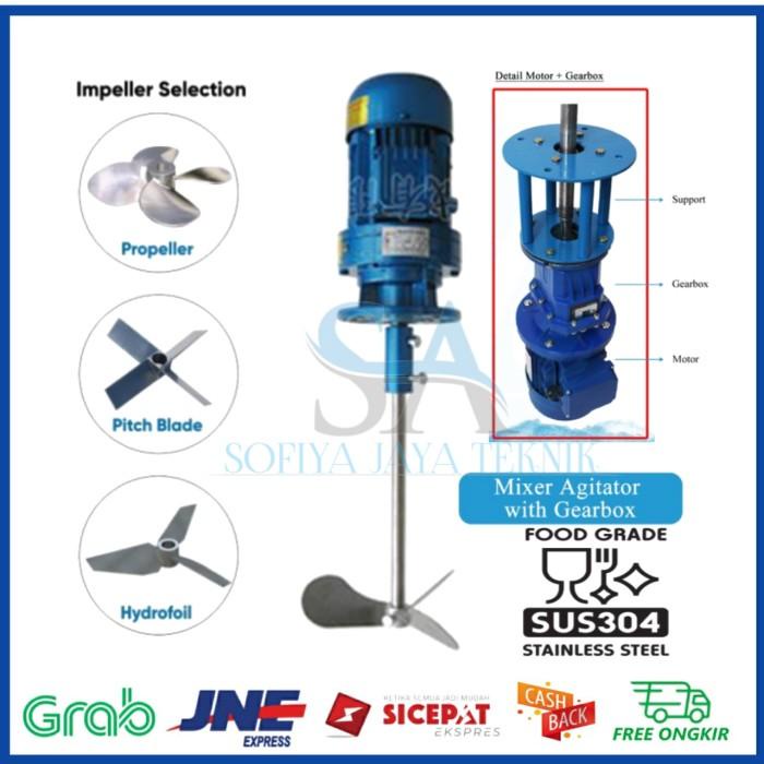 Jual Agitator Mixer Kimia SS304 1.1kw 1.5hp 2670RPM 3 Phase 2 Pole Direct | Shopee Indonesia