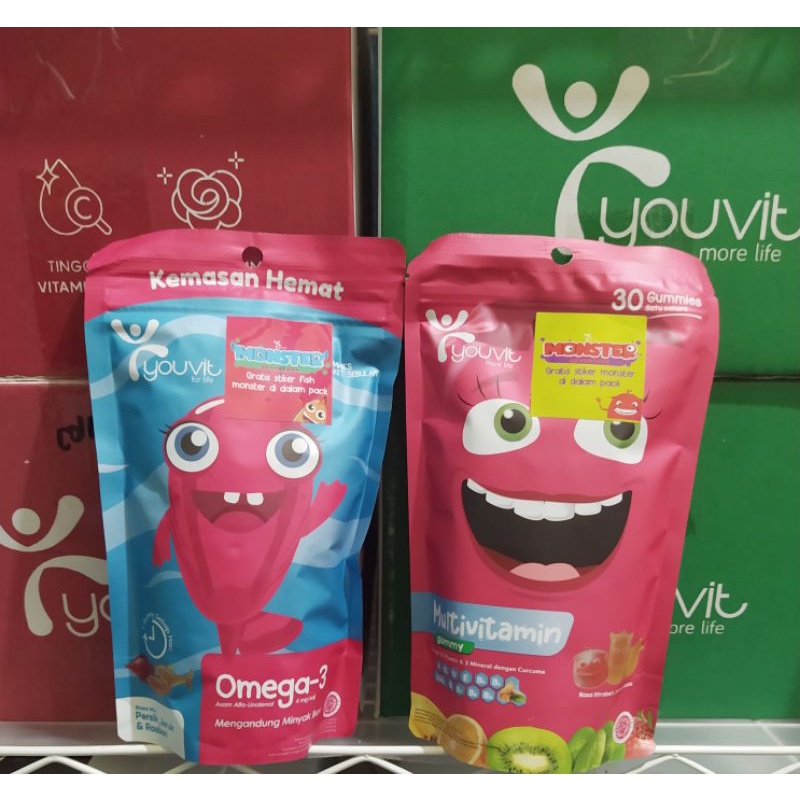 Jual Youvit Multivitamin anak dan Youvit Omega 3 isi 30 per Pouch ...