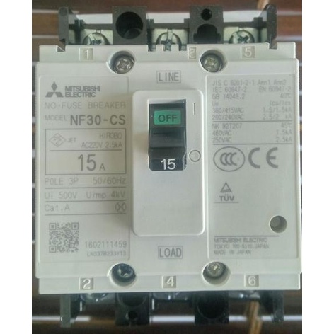 Jual NFB CIRCUIT BREAKER NF30-CS; 3P; 5A; 10A; 30A; ORIGINAL (MITSUBISHI) | Shopee Indonesia