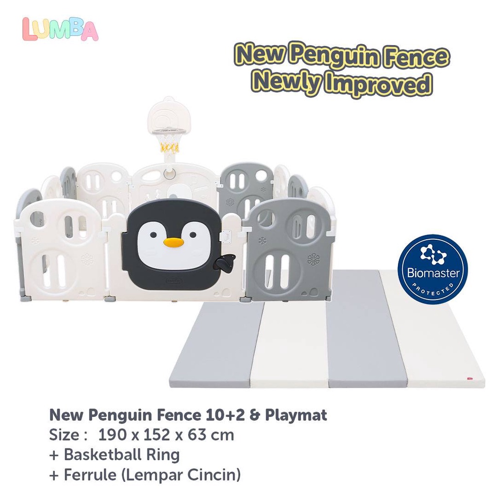 Jual Lumba Fence Penguin + Playmat Panjang Antibakterial 8+2 | Pagar ...