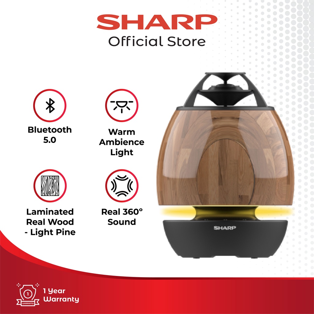 Jual Sharp Sound Speaker 360 CBOX-X360-LW(Light pine)/DW(Dark Mahony ...