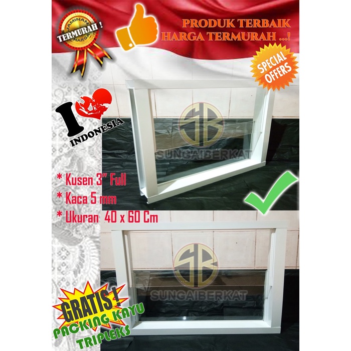 Jual Terlaris Jendela Aluminium Kaca Es Bovenlight 40X60Cm Atau 30X60 ...