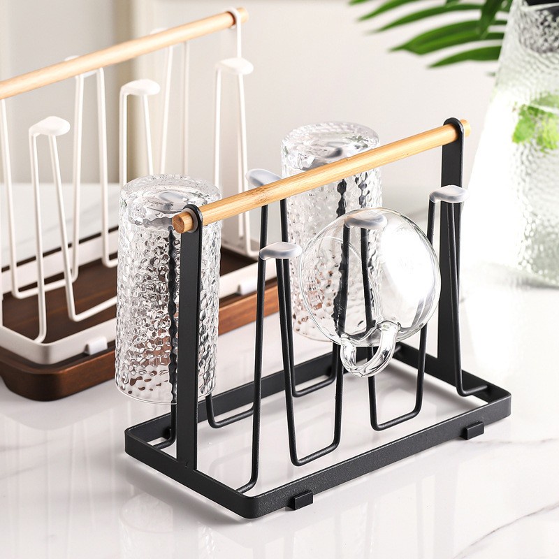 Jual Rak Gelas Organizer Dapur Minimalis Besi Cup Holder 6 Slot ...