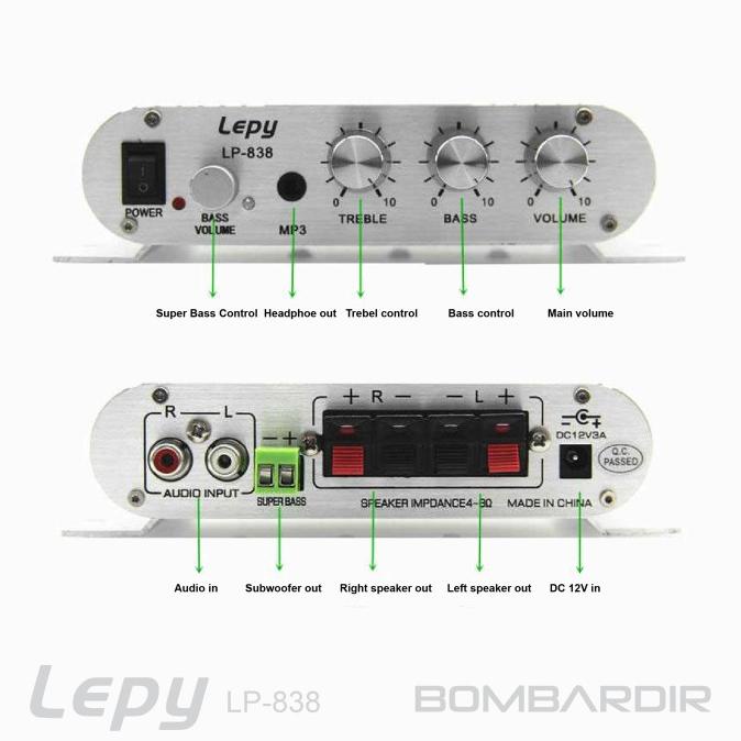 Jual Lepy LP-838 Mini Stereo Amplifier Subwoofer (Black) | Shopee Indonesia
