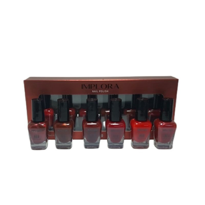 Jual KUTEK IMPLORA NAIL POLISH RED 1 BOK isi 6 | Shopee Indonesia