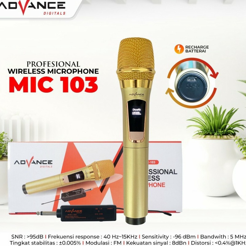 Jual New_Product Mic Wireless Advance 102 103 104 microphone Single ...