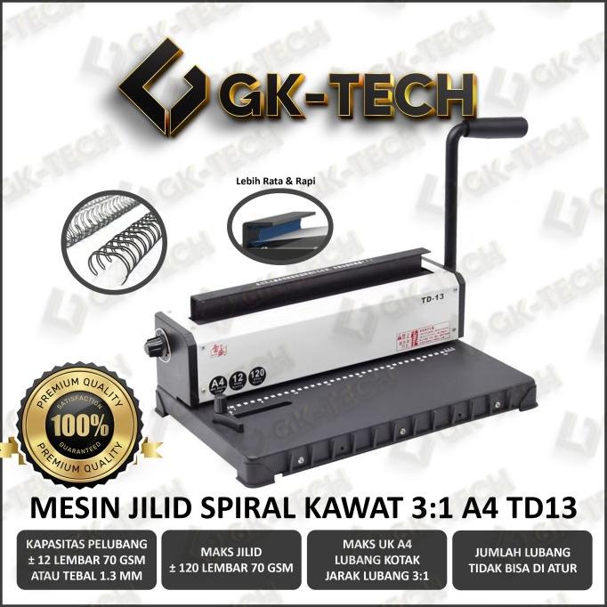 Jual Mesin Jilid Spiral Kawat A4 GK-TECH TD-13 (BAHAN MESIN LOGAM BESI) | Shopee Indonesia