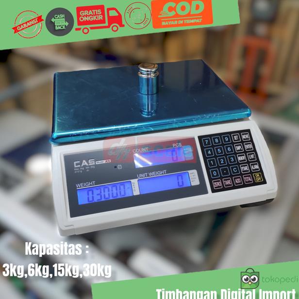 Jual Timbangan Hitung Pcs / Counting / Industri / Cas Jcs Cap 3 - 30Kg | Shopee Indonesia