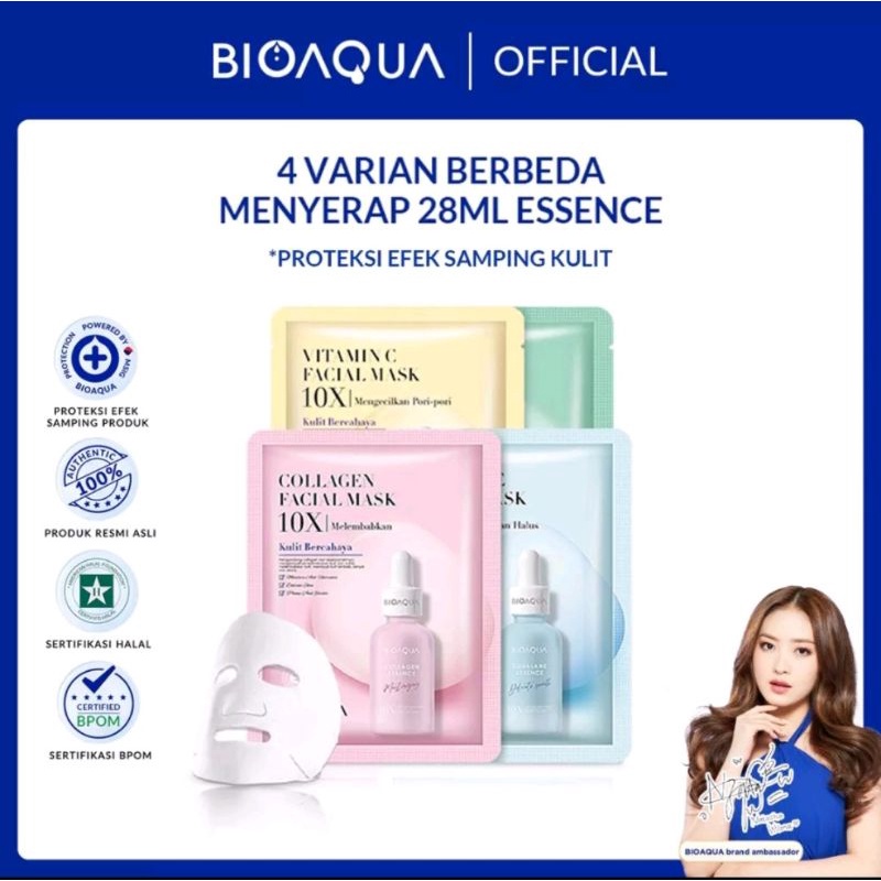 Jual BIOAQUA Sheet Mask Paket Effect 10X Essence Masker Wajah Whitening | Shopee Indonesia