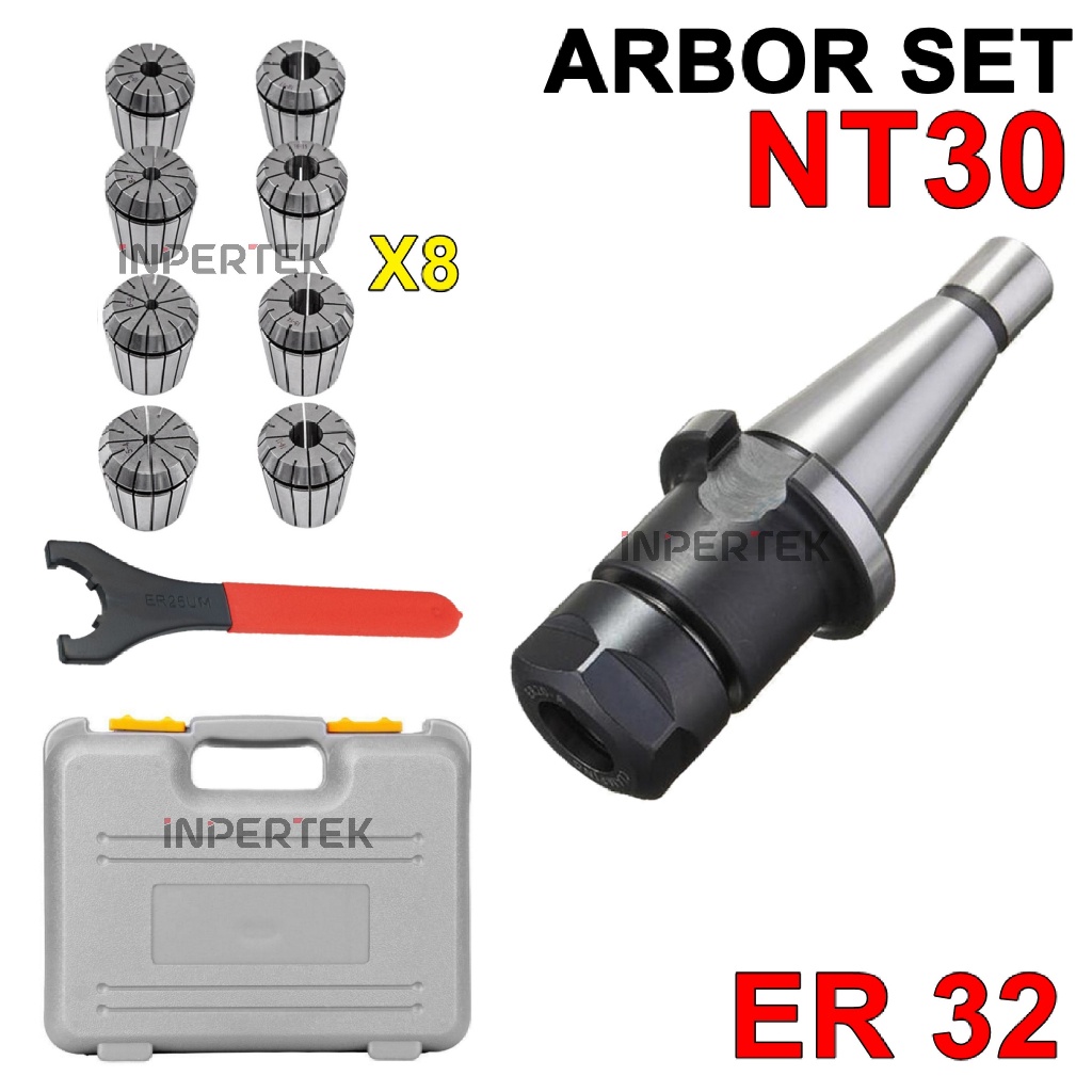 Jual Arbor Set NT30 ER32 Collet Chuck 8 pcs ER 32 DIN 2080 Miling ...