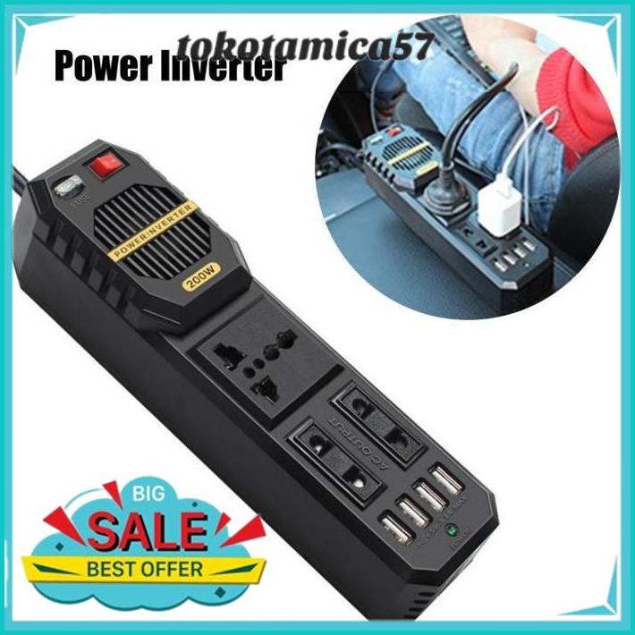 Jual CONVERTER LISTRIK MOBIL CAR POWER INVERTER DC 12 TO AC 220V 200W ...