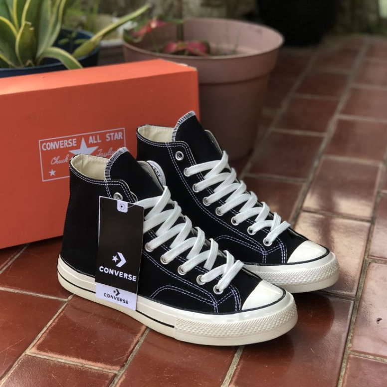 Jual MENARIK ( New Box ) Converse 70s Black White High Premium | Shopee ...