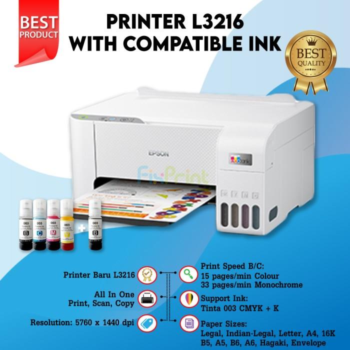 Jual Printer Epson L3210 Hitam / L3216 Putih Print Scan Copy All In One | Shopee Indonesia