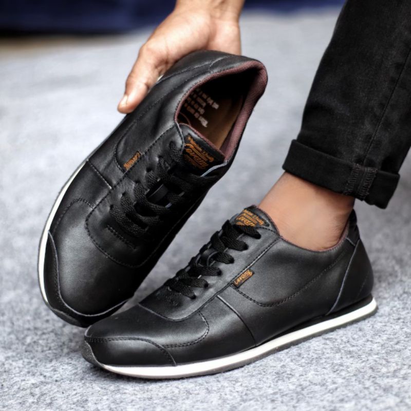 Jual Sultan Footwear Sepatu Pria Sneakers Kasual Kulit Asli Morley series Black | Shopee Indonesia