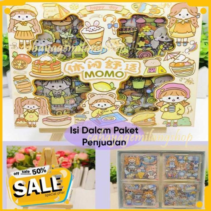 Jual STIKER 2D 100 LEMBAR STICKER MOMO KARTUN KOREA LUCU ANTI AIR ...
