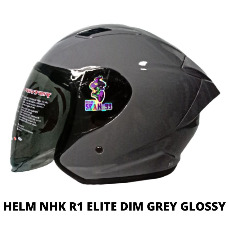 Jual HELM NHK R1 ELITE SOLID VISOR LIGHT DARK SMOKE HALF FACE ORIGINAL ...