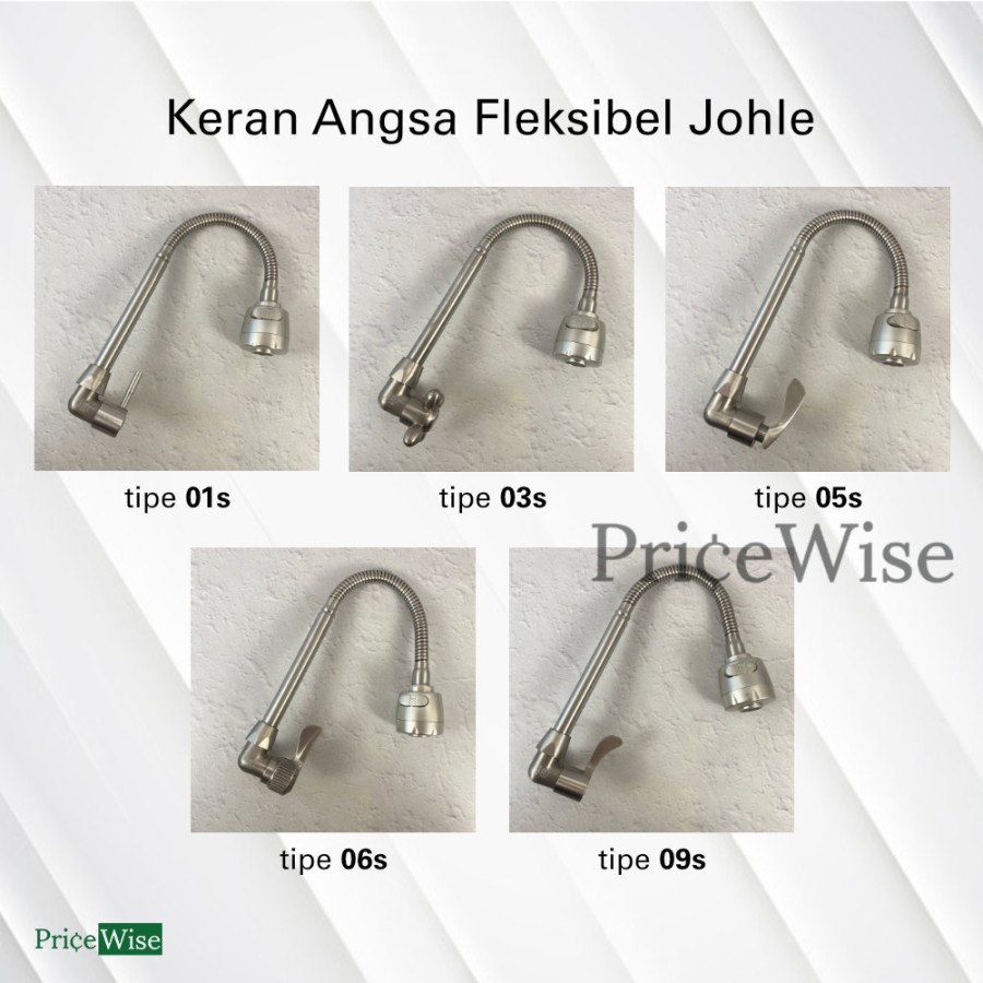 Jual Keran Angsa Fleksibel Gagang Engkol Johle / Kran Bak Cuci Piring ...