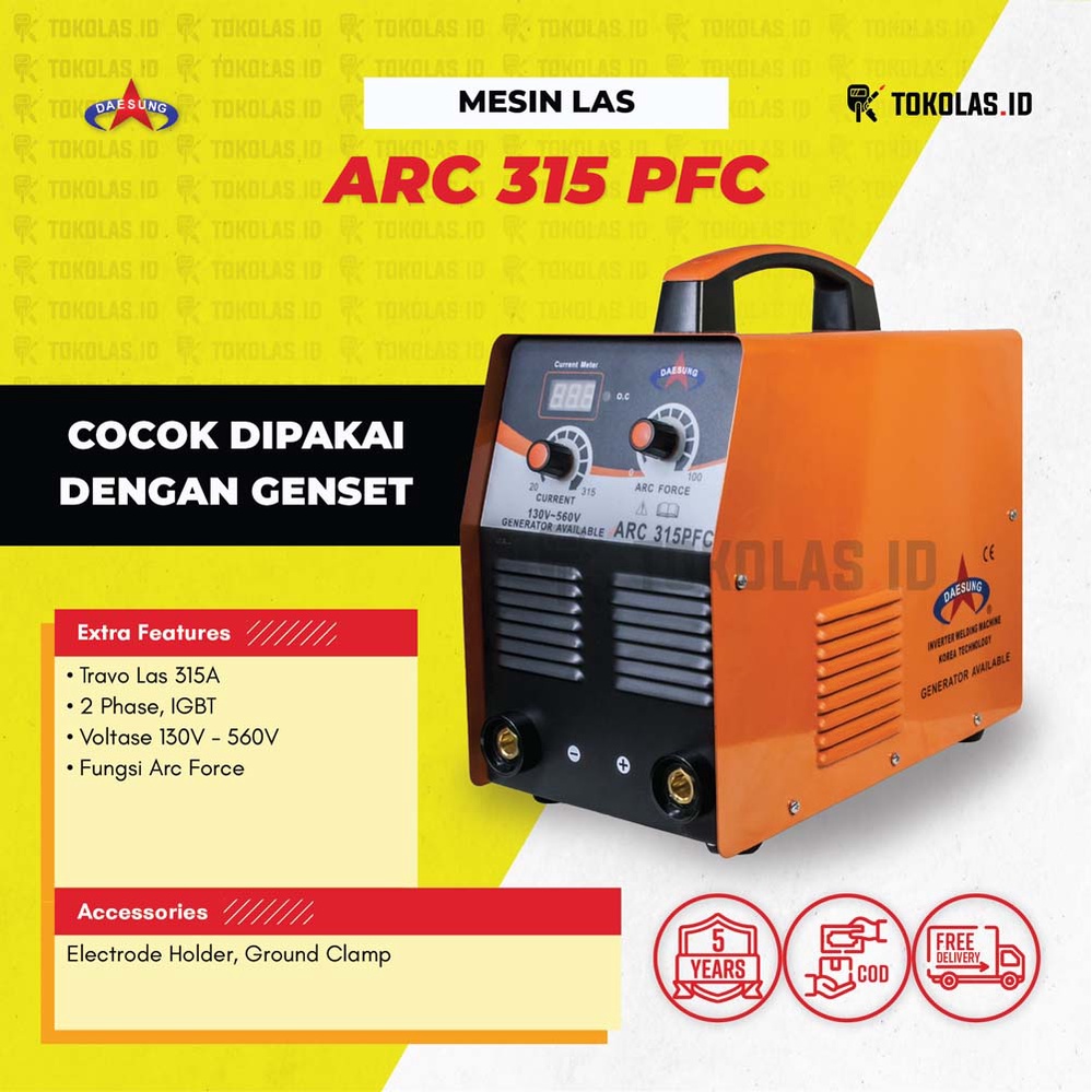 Jual Mesin Travo Trafo Las MMA Stick Inverter Welding Daesung ARC 315 ...
