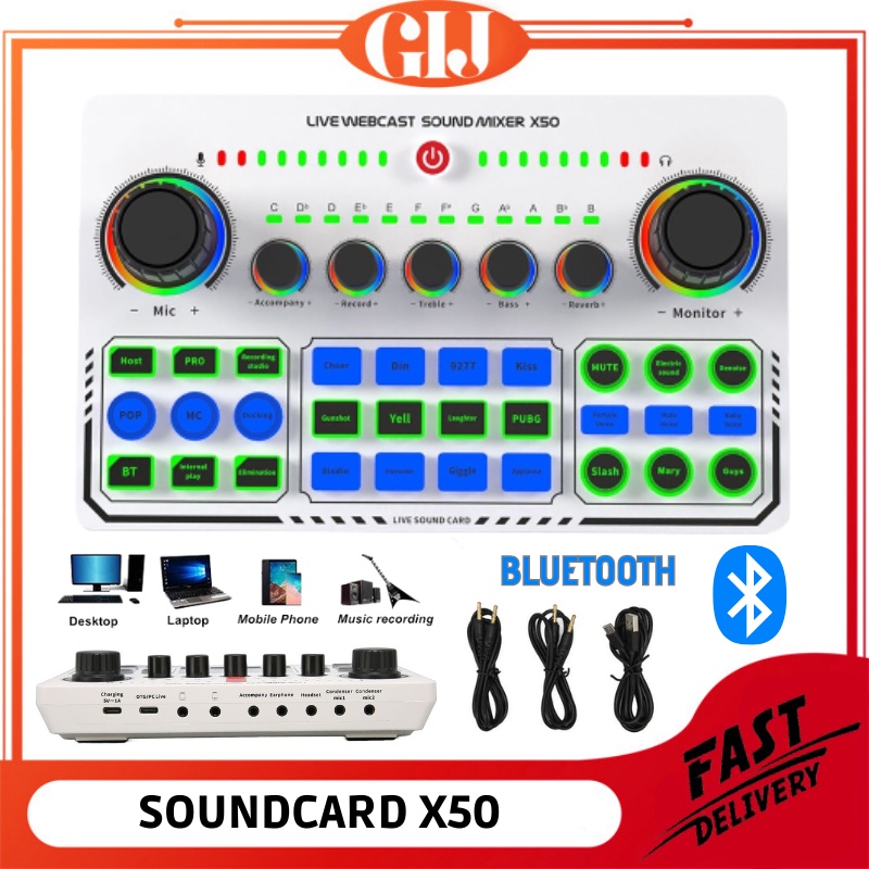 Jual X50 Live Soundcard Sound Card X50 Live Audio Mixer Broadcast ...