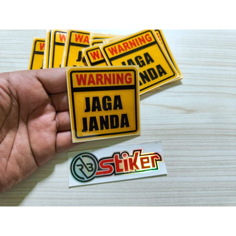 Jual Sticker warning jaga janda cutting stiker kata kata lucu | Shopee Indonesia