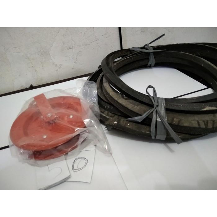 Jual Paket Kerekan Timba Merah Besi Katrol Sumur Karet Timba 15 Meter ...