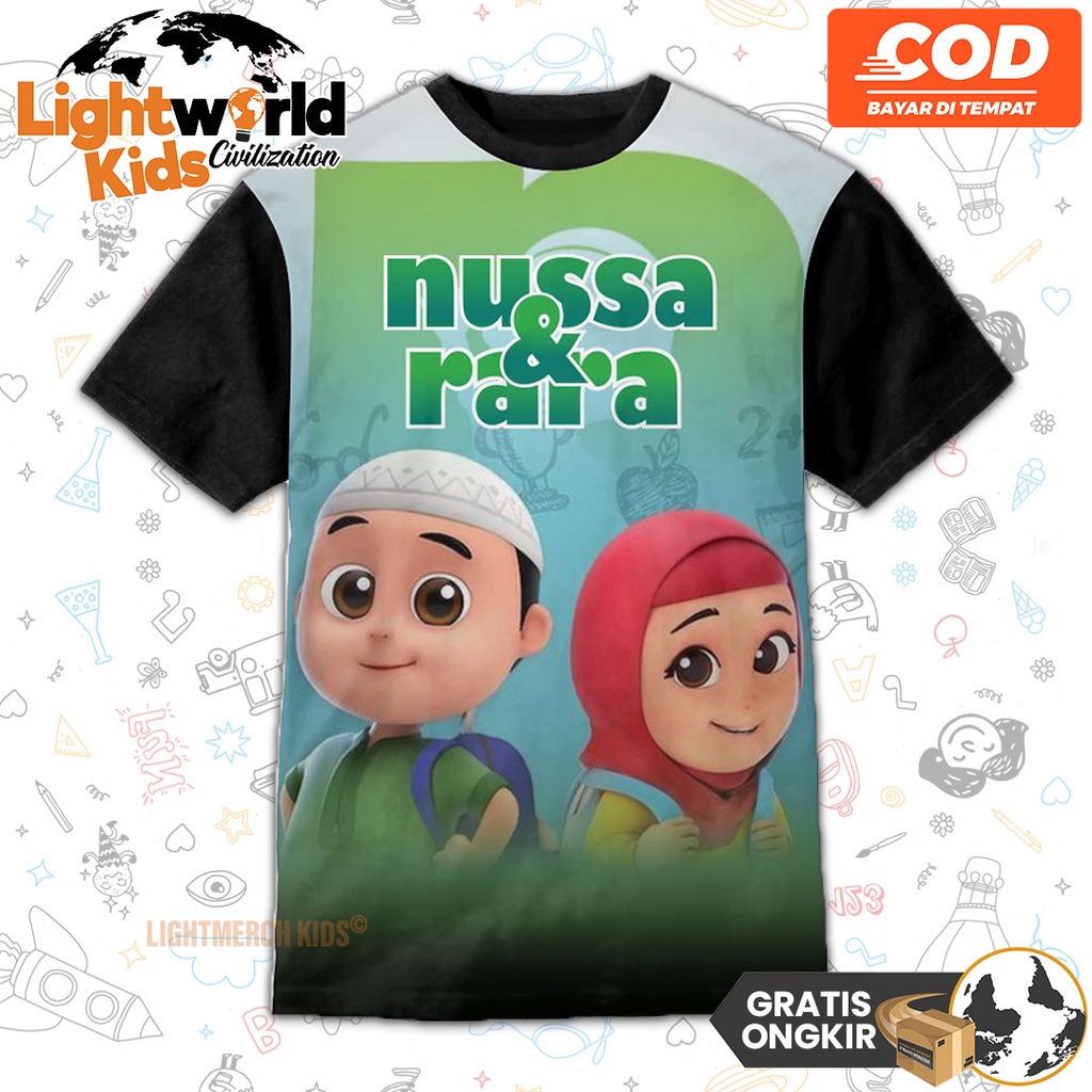 Jual Baju Kaos 3D Anak Model Kartun Nussa Rara v14 T'Shirt 3D Printing ...