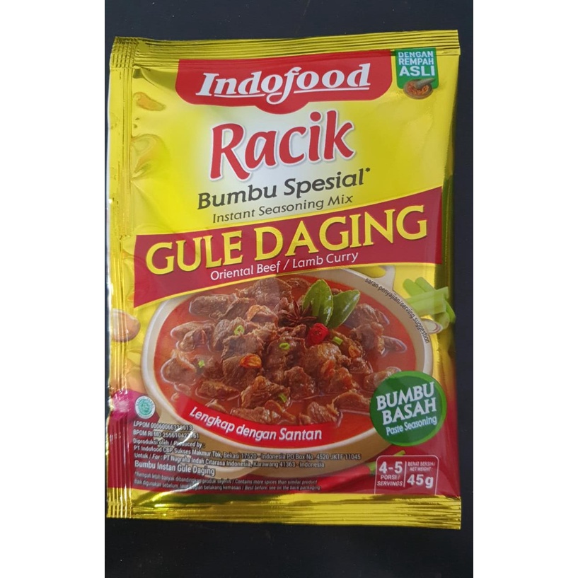 Jual INDOFOOD RACIK BUMBU GULE DAGING 45 GR GULAI SAPI SANTAN BASAH ...