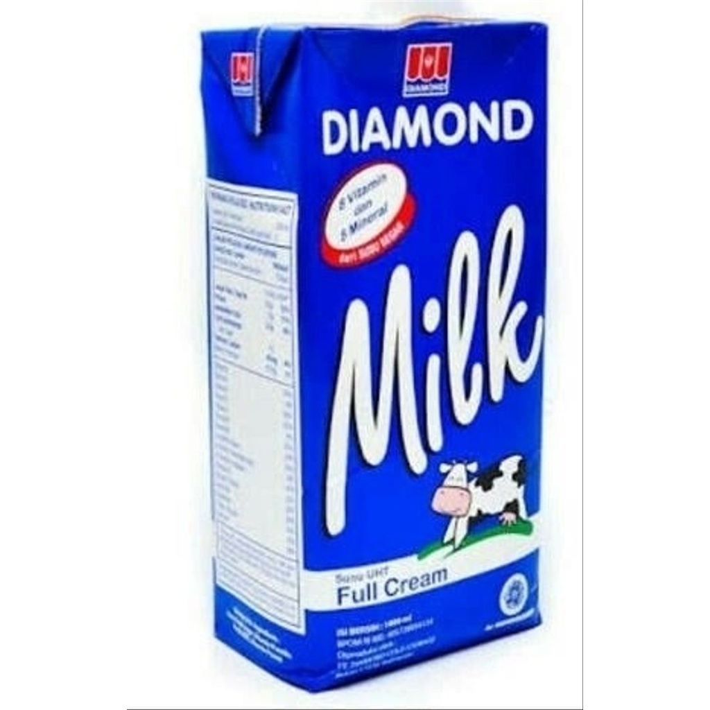 Jual DIAMOND SUSU UHT 1 LITER MILK BERLIAN FULL CREAM | Shopee Indonesia