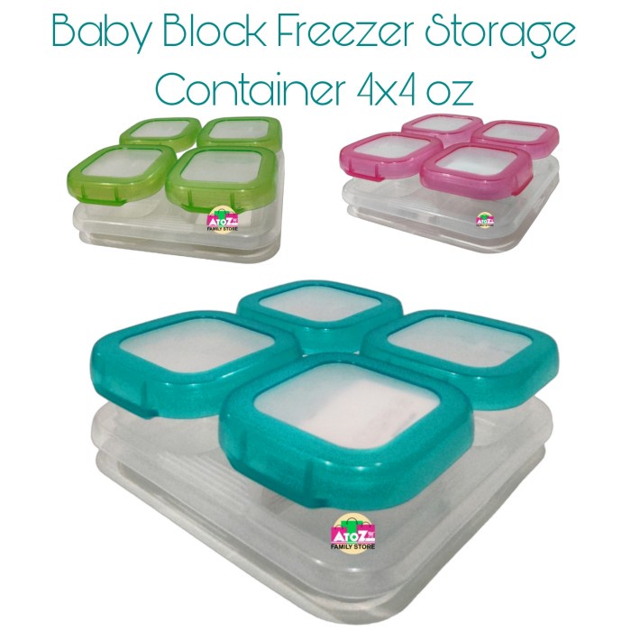 Jual Oxo Tot Baby Block Freezer Storage Container 4 X 4 Oz - Green ...