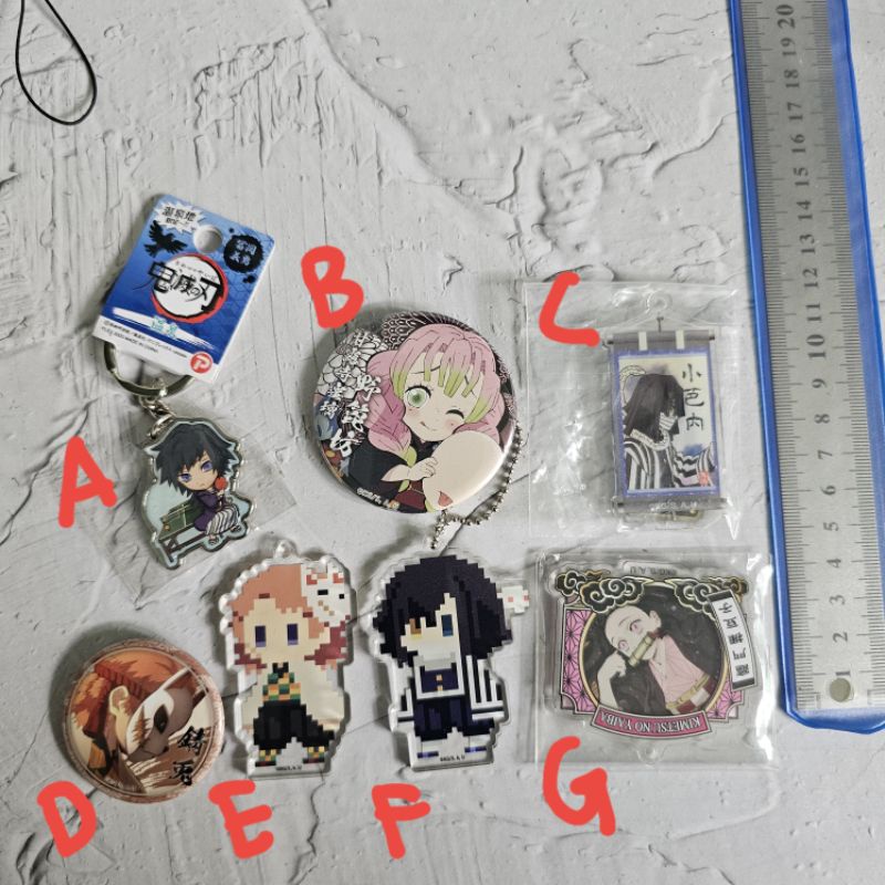 Jual ofi merch kimetsu no yaiba acrylic keychain pin obanai nezuko dkk ...