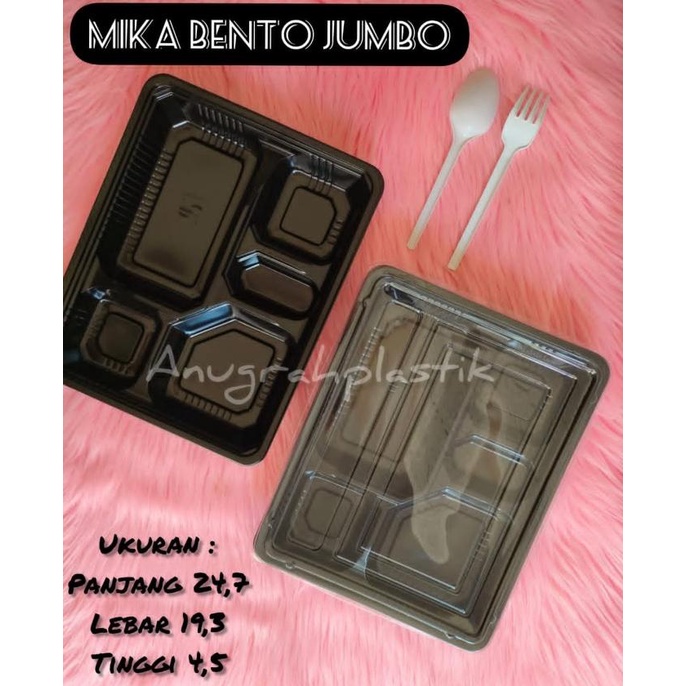 Jual Mika Bento 5 Sekat Besar / Bento Box 5 Sekat Jumbo (Per Pack) | Shopee Indonesia