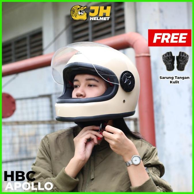Jual Helm HBC Apollo Cream Krem Fullface ( Retro / Klasik / Gringgo ...