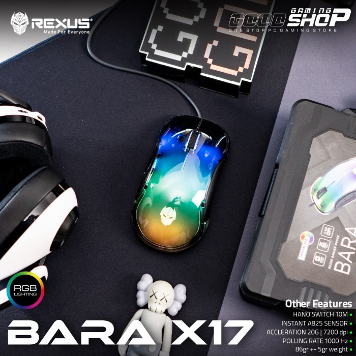 Jual Rexus X17 Bara Flame RGB - Gaming Mouse | Shopee Indonesia