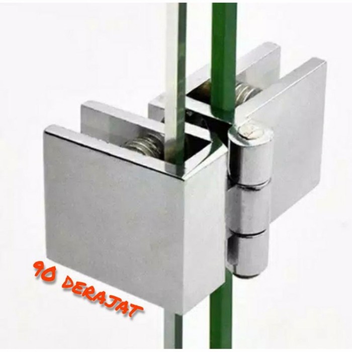 Jual Engsel Jepit Kaca ke Kaca / Engsel Pintu Kaca Etalase 180 Derajat ...