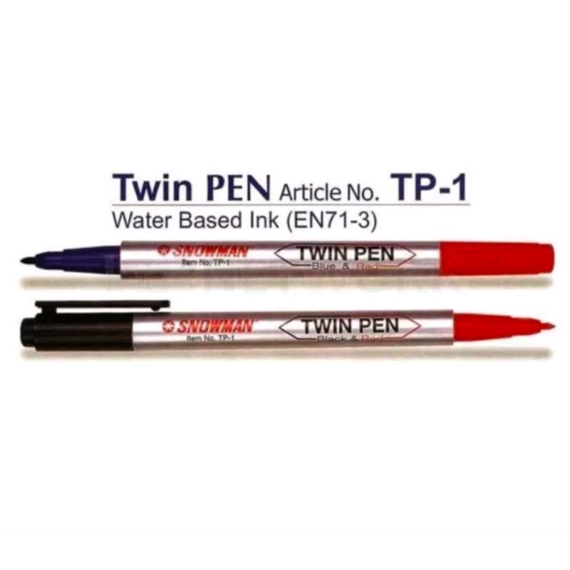 Jual SPIDOL SNOWMAN TWIN PEN SPIDOL 2in1(HITAM-MERAH) | Shopee Indonesia