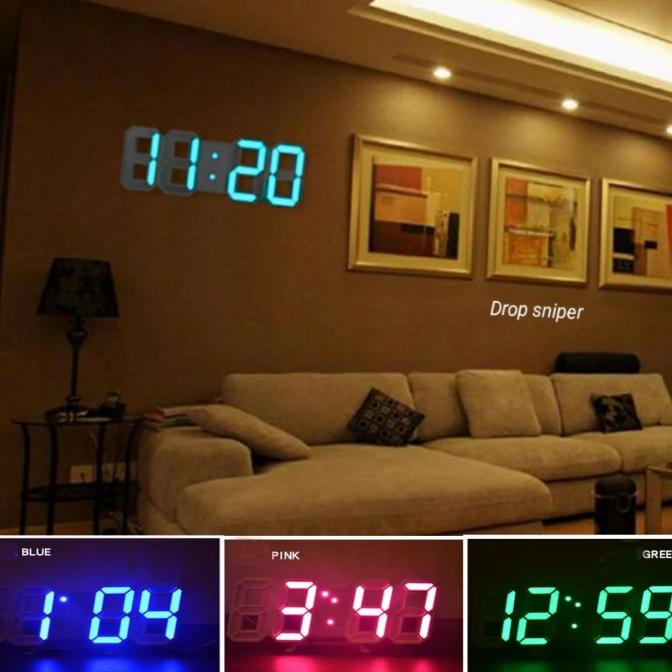 Jual Jam Led Digital 3D Dekorasi Dinding Meja LED Digital Clock ...